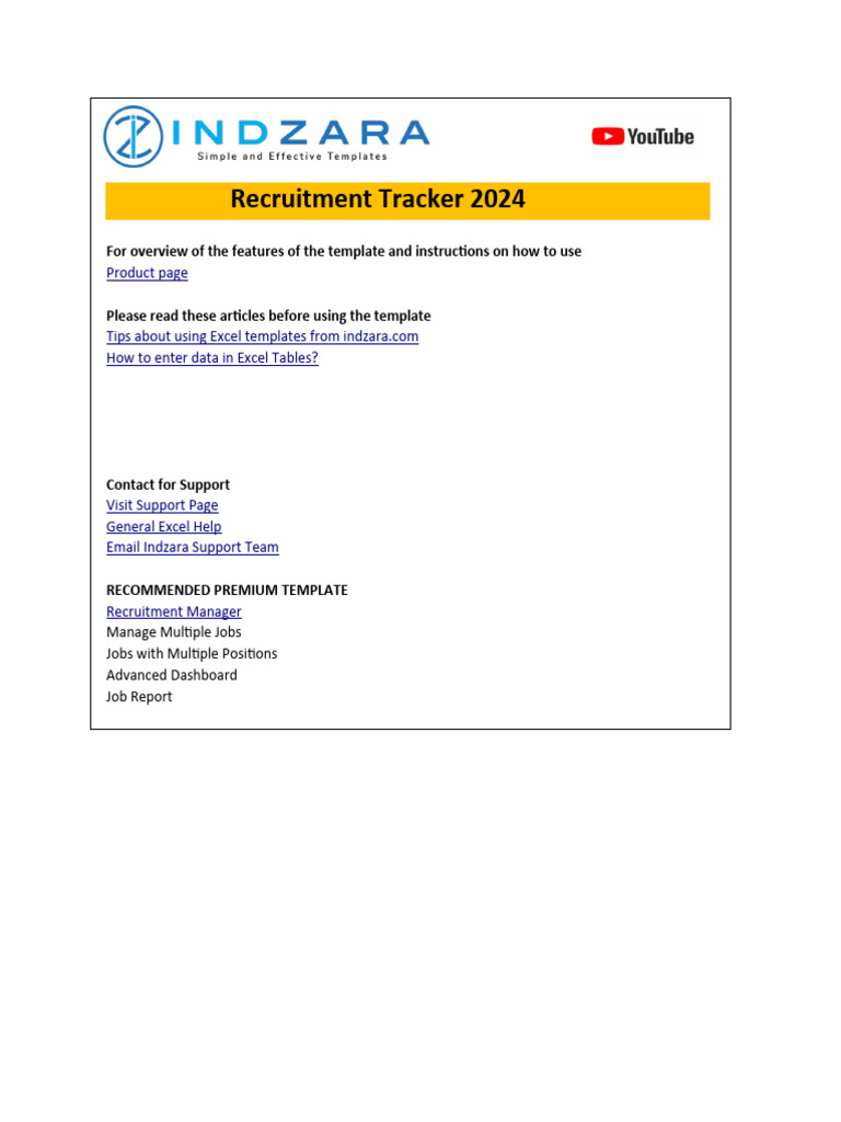 Recruitment Tracker Template 2024 | PDF | Recruitment