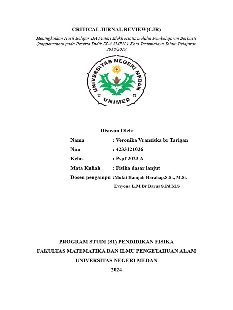 Critical Jurnal Review Fisdas Lanjut Veronika | PDF
