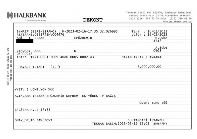 Halkbank Dekont | PDF