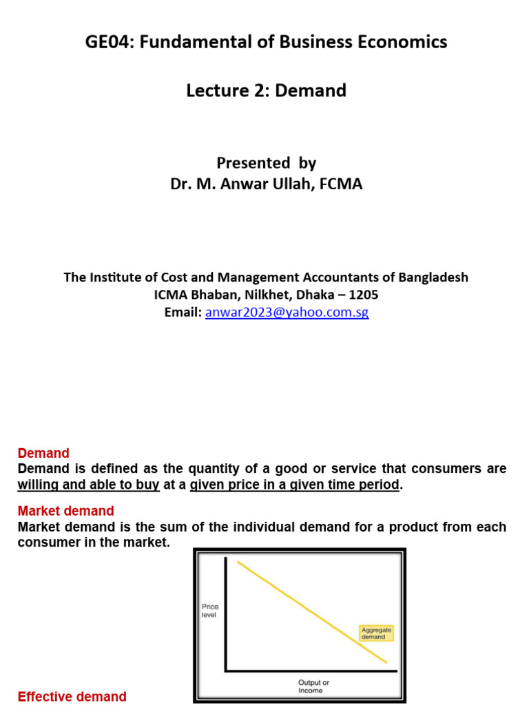 Lecture 3 Demand | PDF | Demand | Demand Curve
