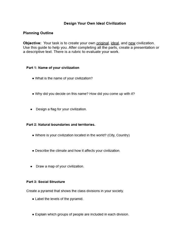 Design Your Own Ideal Civilization | PDF | Human Communication