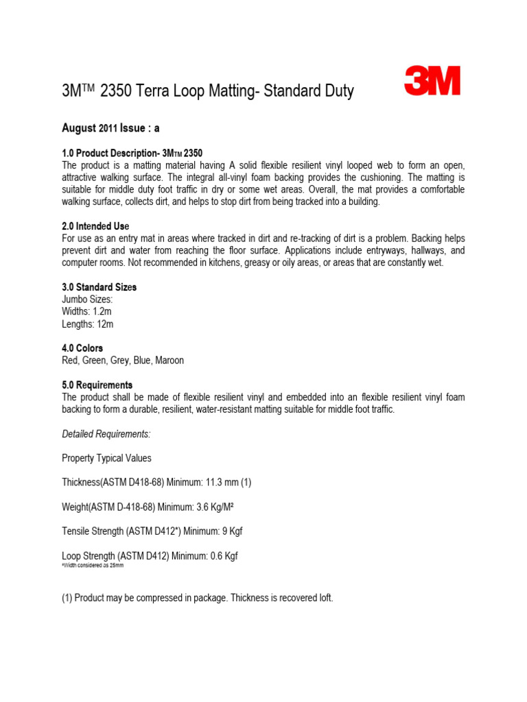 3M Specification - Loop - 2330 - 2350 | Download Free PDF | Building ...