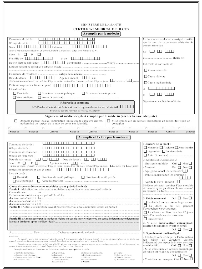 Certificat Déces - 1 | PDF