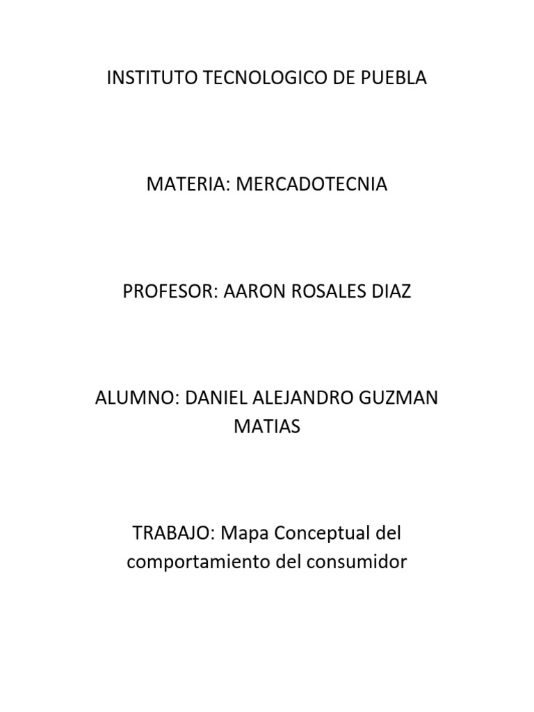Mapa Conceptual del Comportamiento del Consumidor | PDF | Comportamiento | Comportamiento del ...