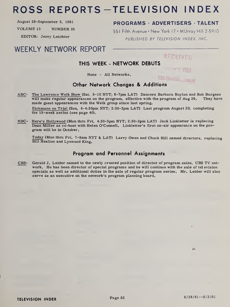 Ross Reports Tele 93 Ross | PDF | Television