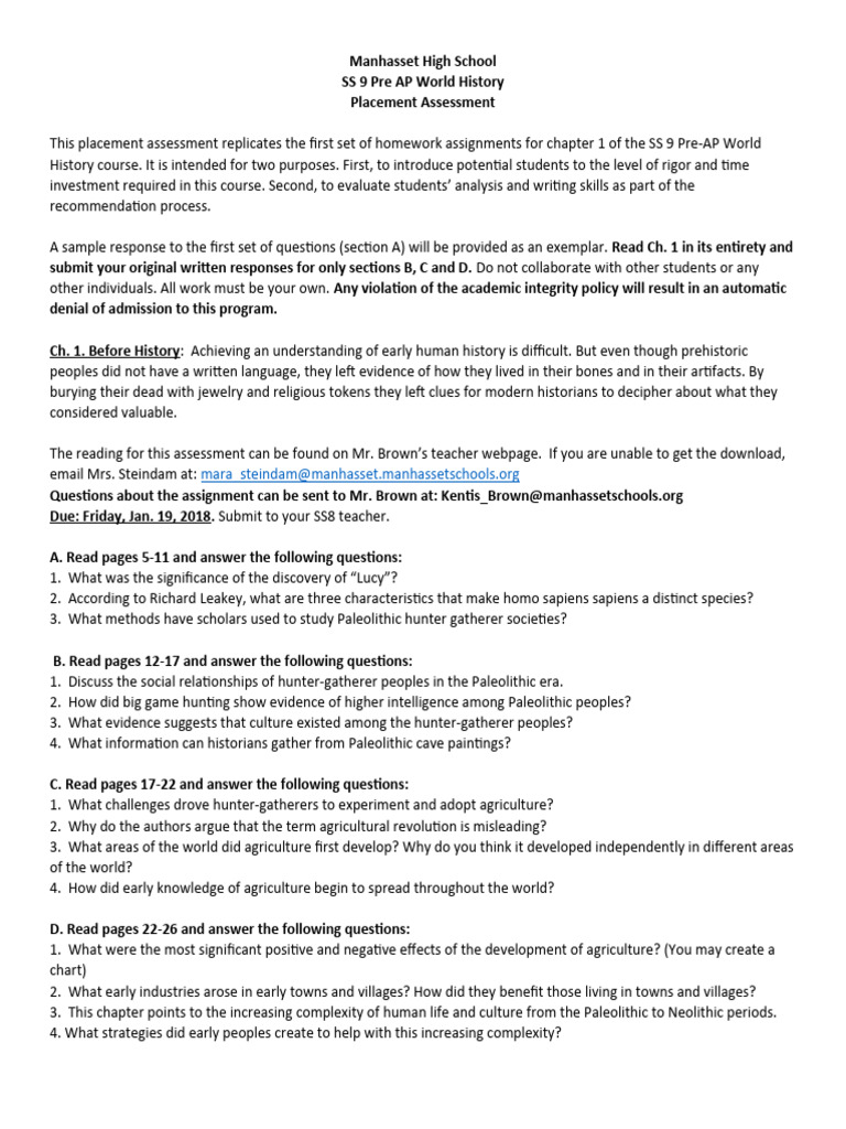 Chapter 1 HW Questions | Download Free PDF | Paleolithic | Hunter Gatherer