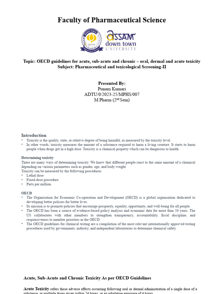 OECD Toxicity Guidelines Overview | PDF | Toxicity | Dose (Biochemistry)