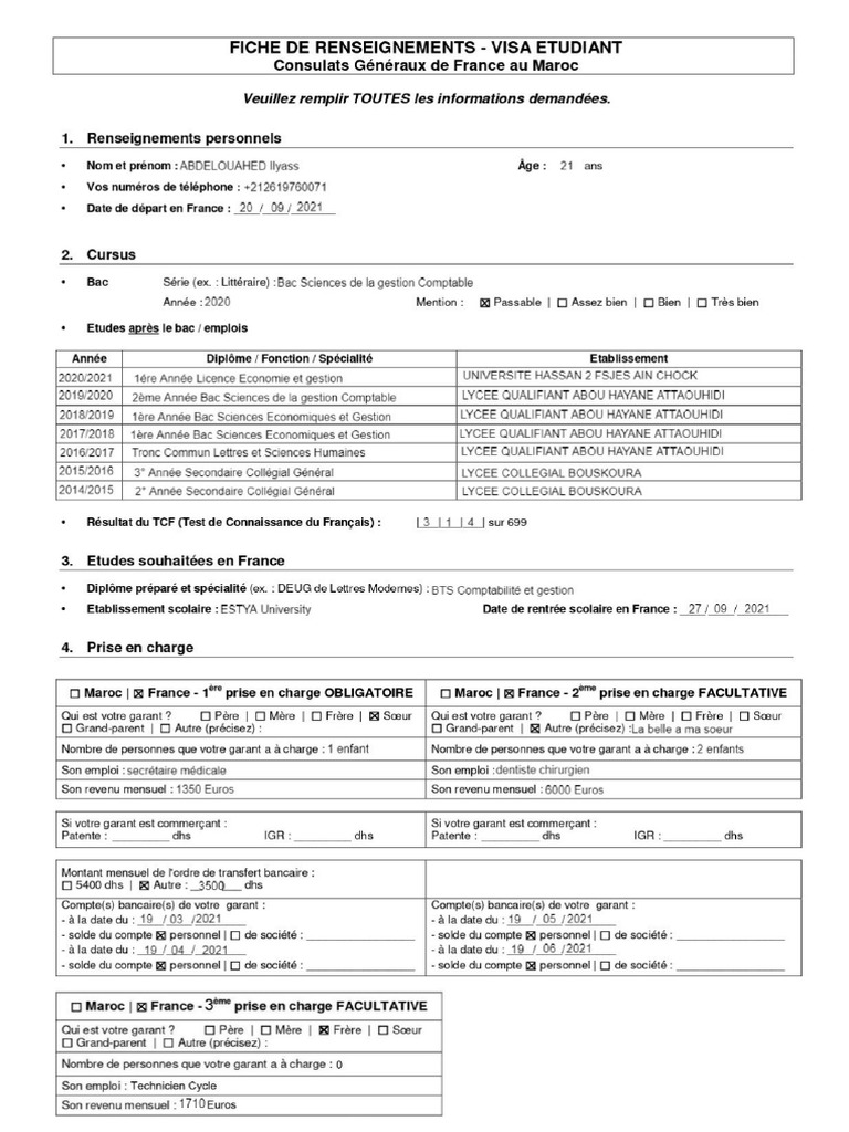 Fiche de Renseignement | PDF