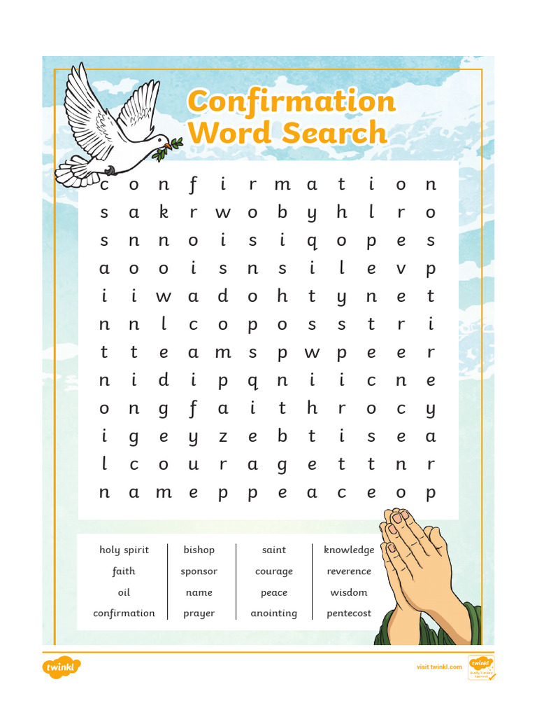 Confirmation Word Search Puzzle | PDF | Religion & Spirituality