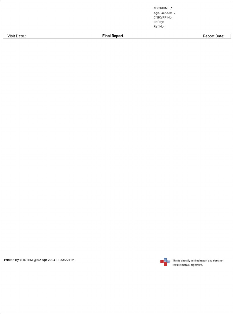 Patient Report PDF | PDF