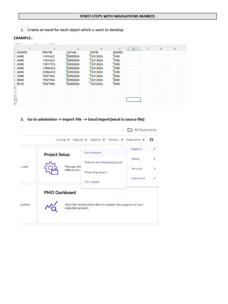 Steps in Syniti ADMM For Development | PDF | Table (Database) | Microsoft Excel