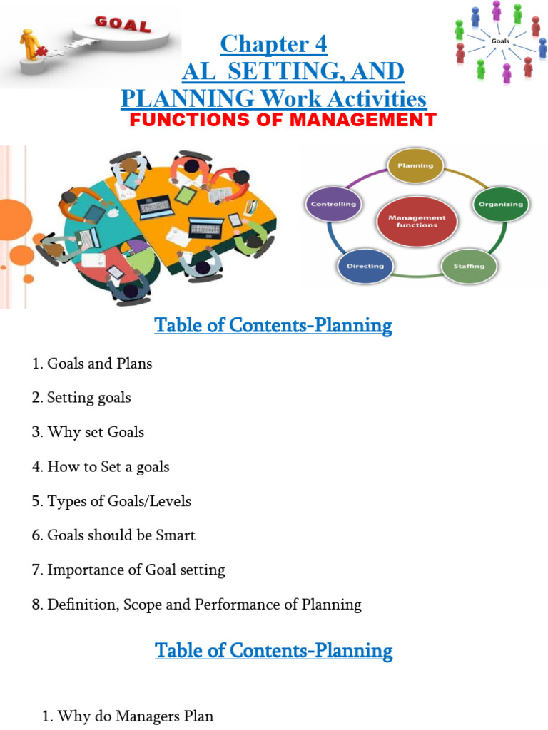 Chapter 4 Goal Setting and Planning Activities | PDF | Goal | Goal Setting