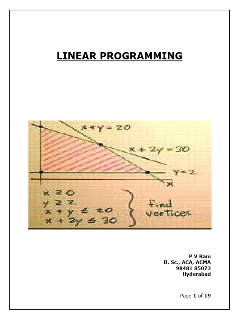1377857244CA Final - AMA - LPP | PDF | Mathematical Optimization ...