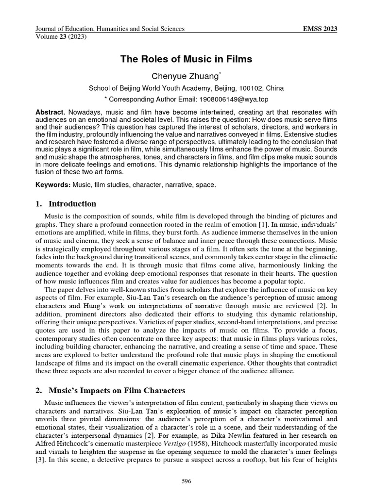 The Roles of Music in Films | PDF | Emotions | Perception