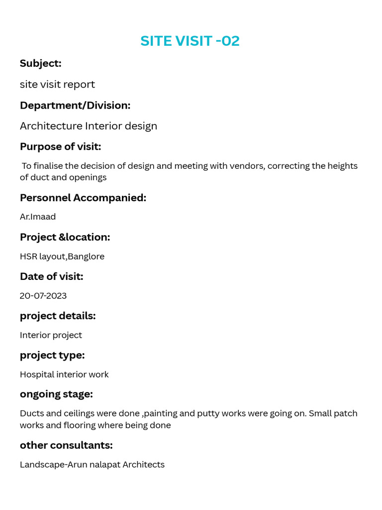 SITE VISIT | PDF