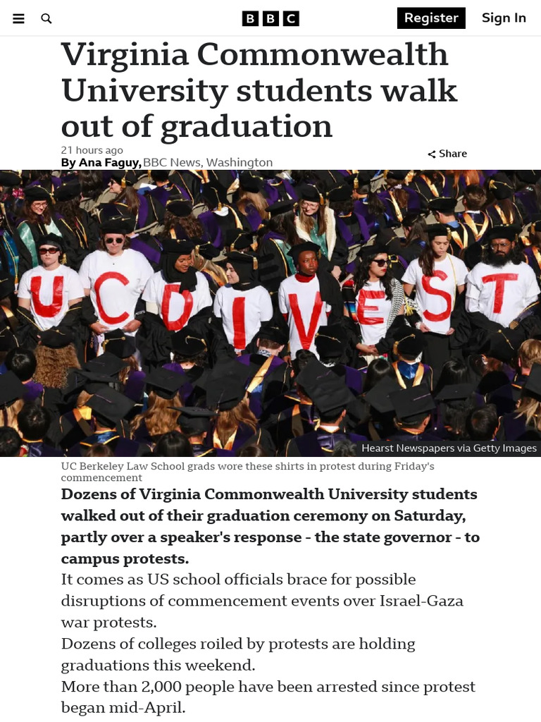 Virginia Commonwealth University Students Walk Out | PDF