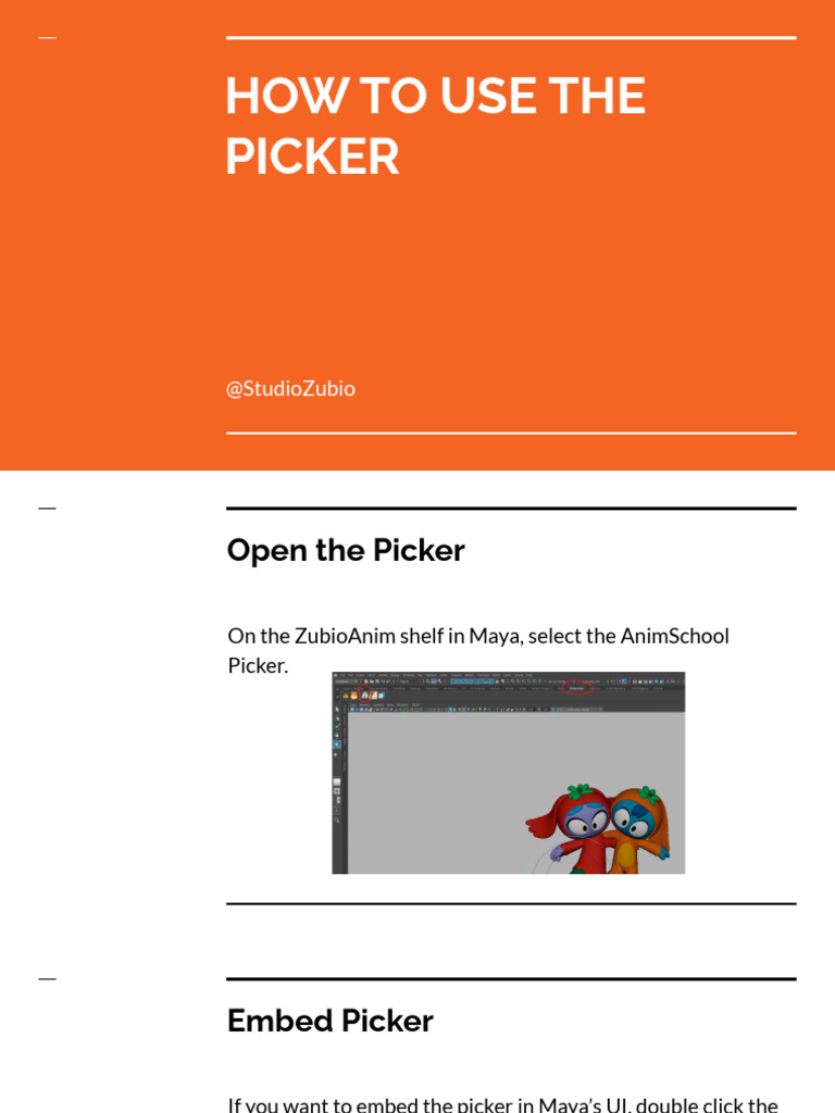 Using the AnimSchool Picker in Maya | PDF