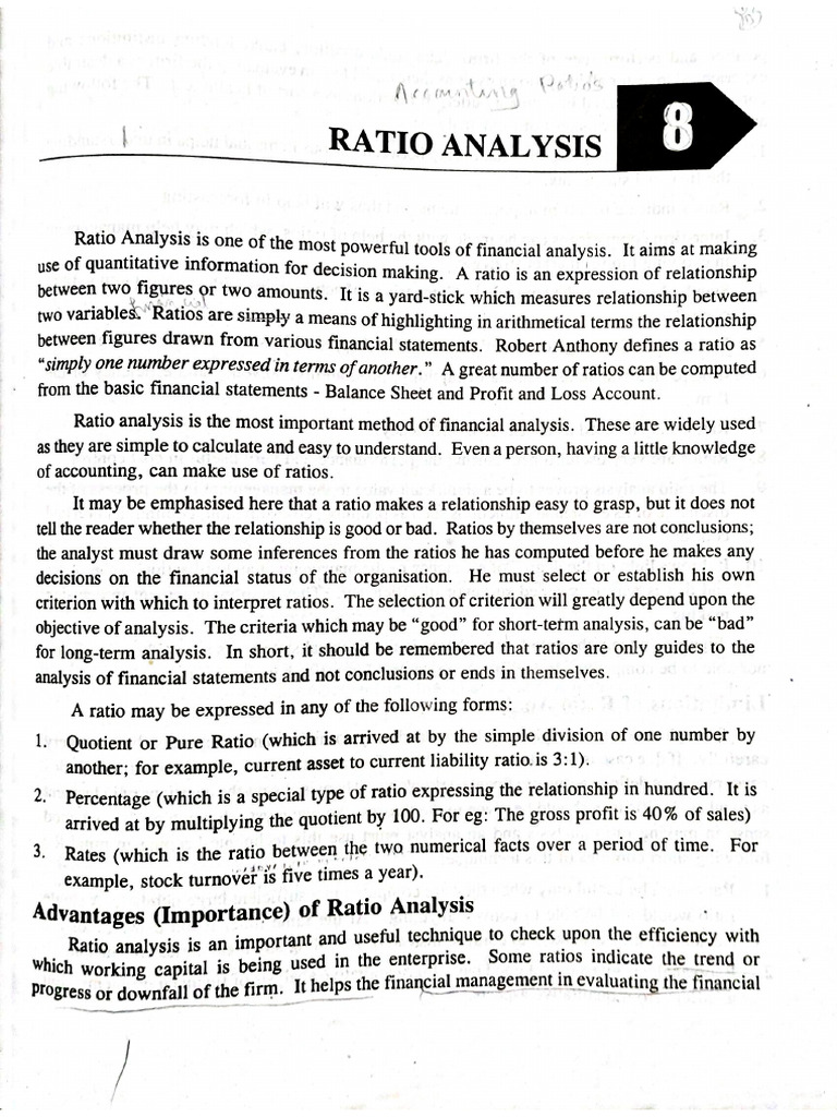 Ratio Analysis-Additional Notes | PDF