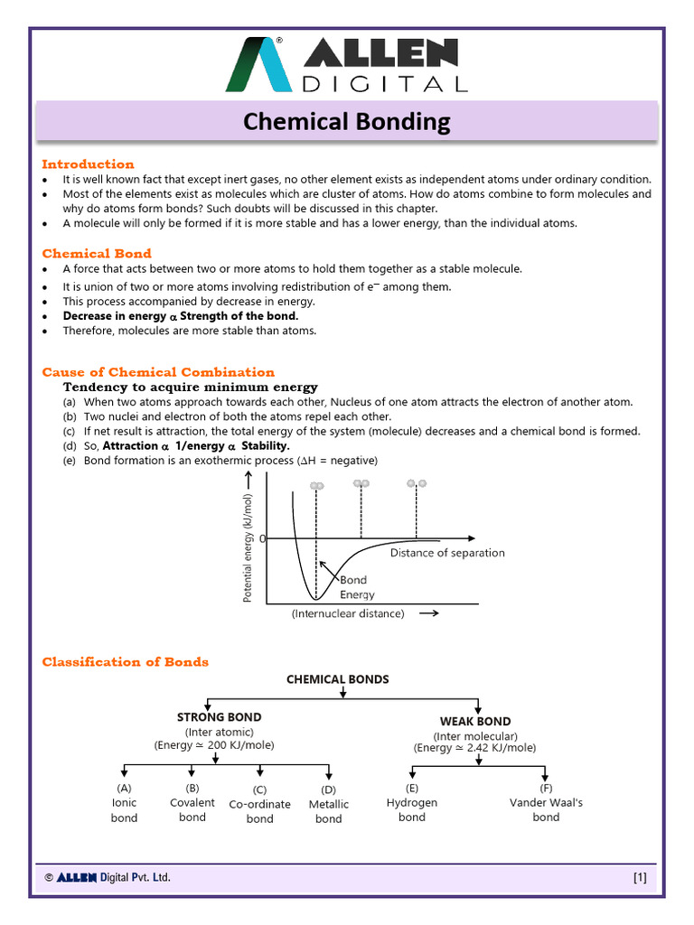 Sheet Chemical Bonding | PDF | Ionic Bonding | Chemical Bond