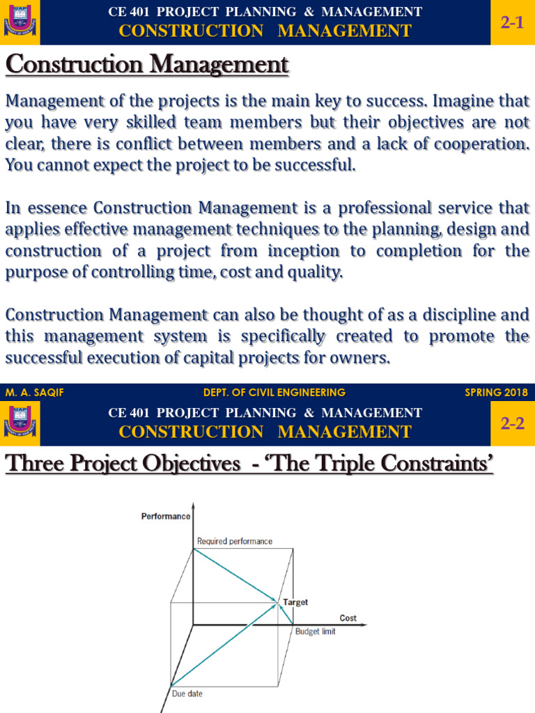 (Topic 2) Construction Management | PDF | Project Management | Goal