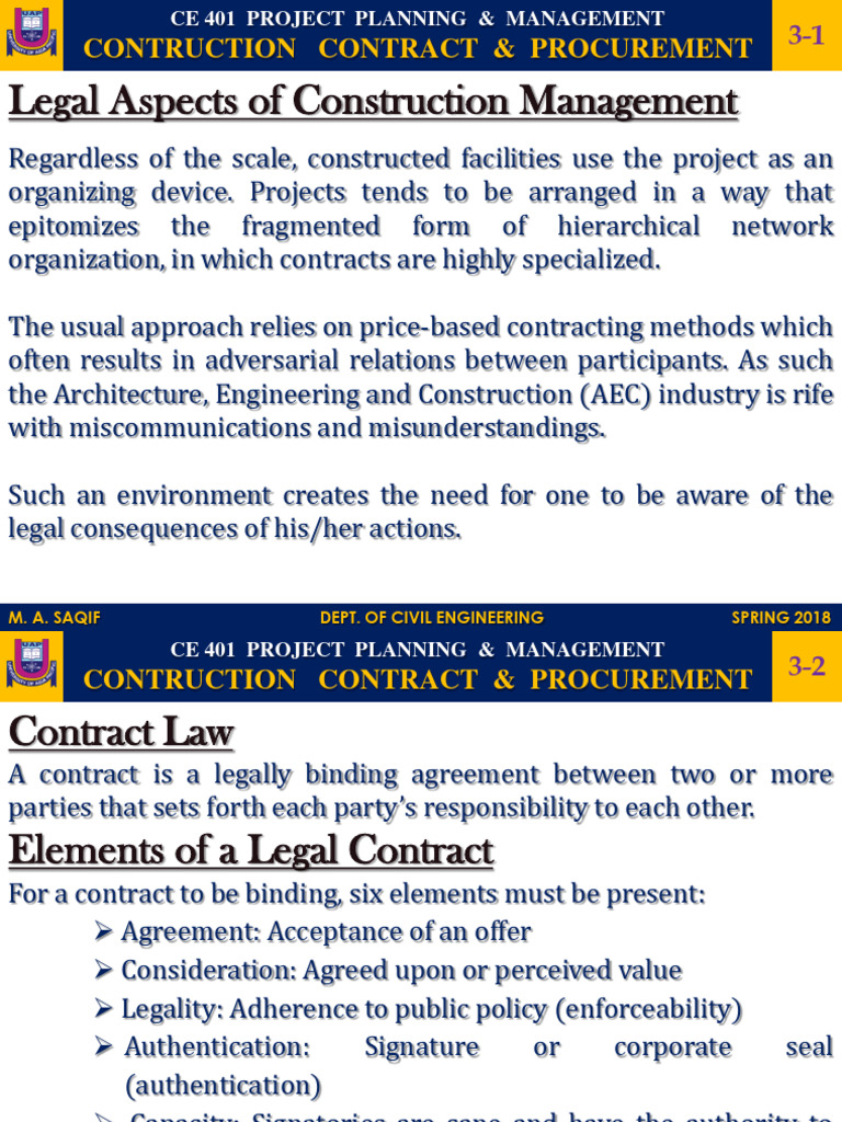 (Topic 3) Construction Contract & Procurement | PDF | Indemnity ...