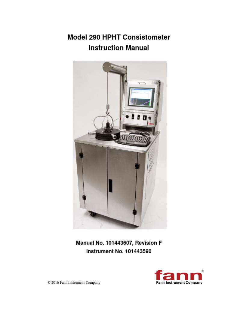 Model 290 HPHT Consistometer | PDF | Computer Network | Valve
