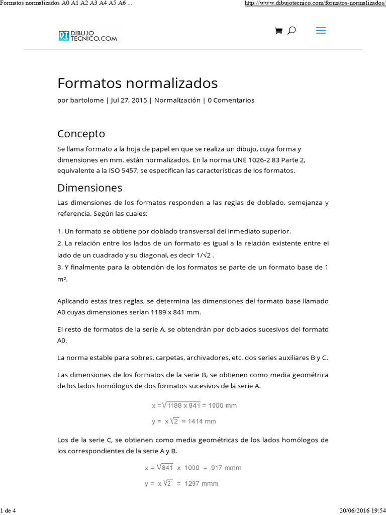 Formatos normalizados A0 A1 A2 A3 A4 A5 A6 ... | PDF