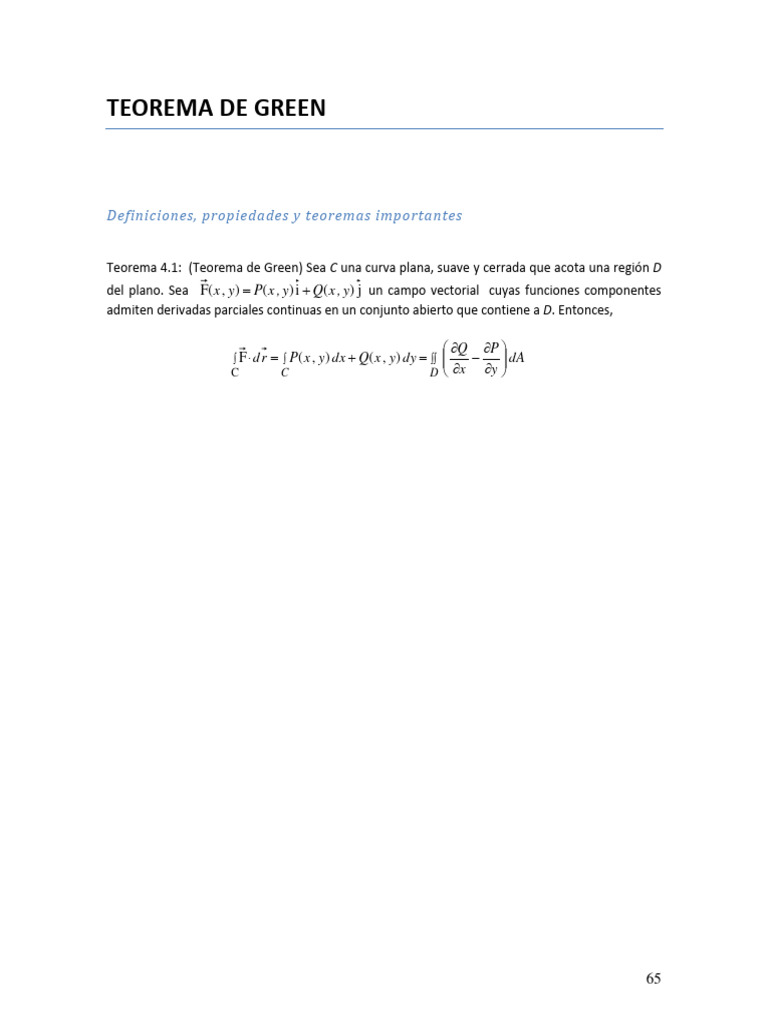 Teorema Green | PDF | Integral | Curva