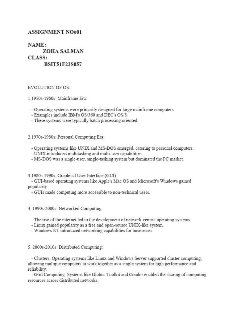 ASSIGNMENT #01- | PDF | Virtualization | Operating System