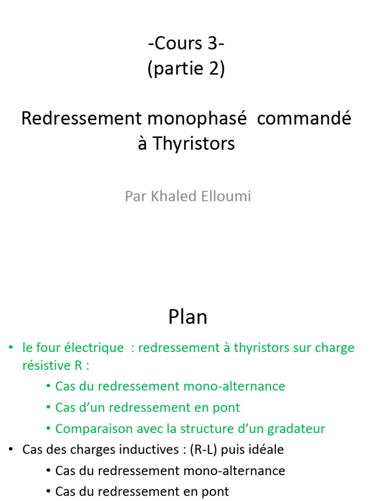 Redressement à Thyristors | PDF | Redresseur | Électronique de puissance