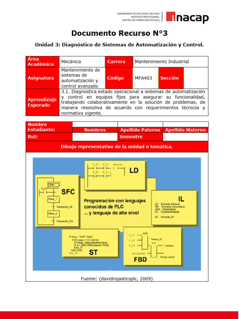 Mfa403 U3 DR3 | PDF | Controlador lógico programable | Programa de computadora