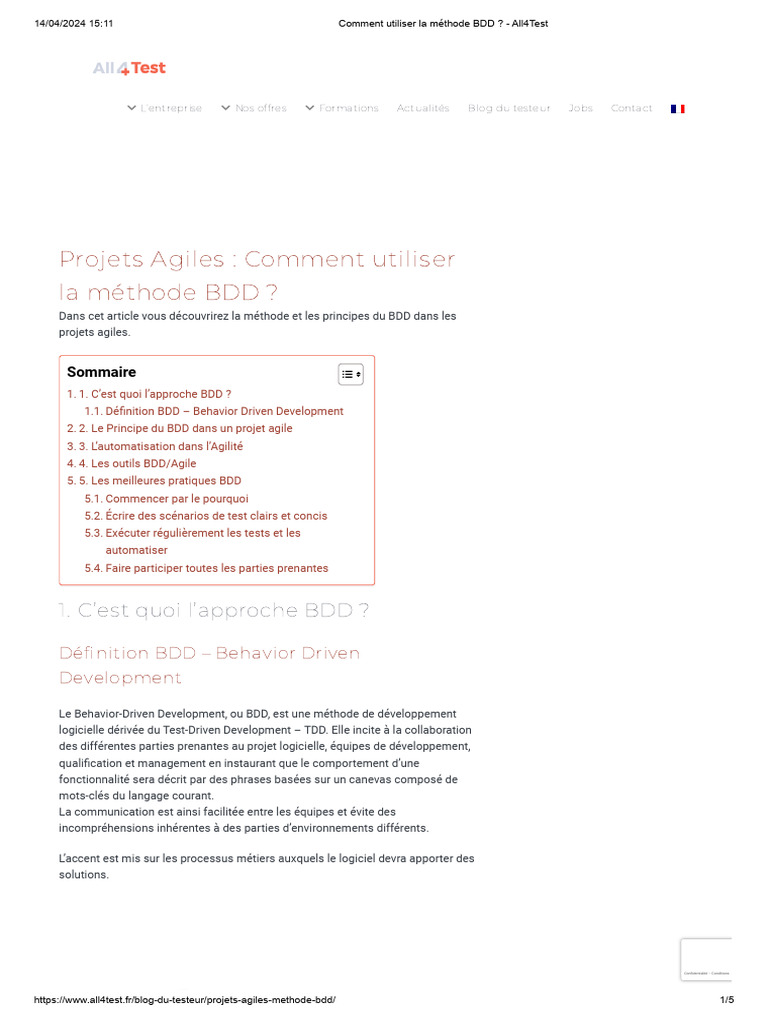 Utiliser la méthode BDD en Agile | PDF | Test de logiciel | Logiciel