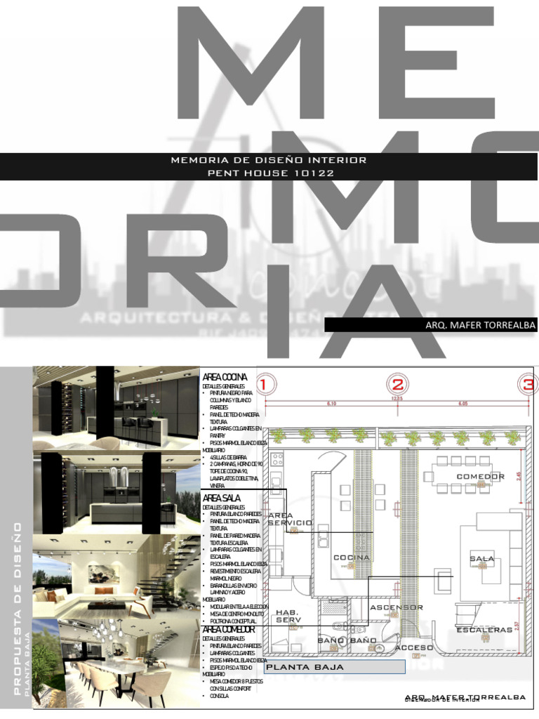 Memoria Diseño Penthouse | Descargar gratis PDF | Mueble | Cocina