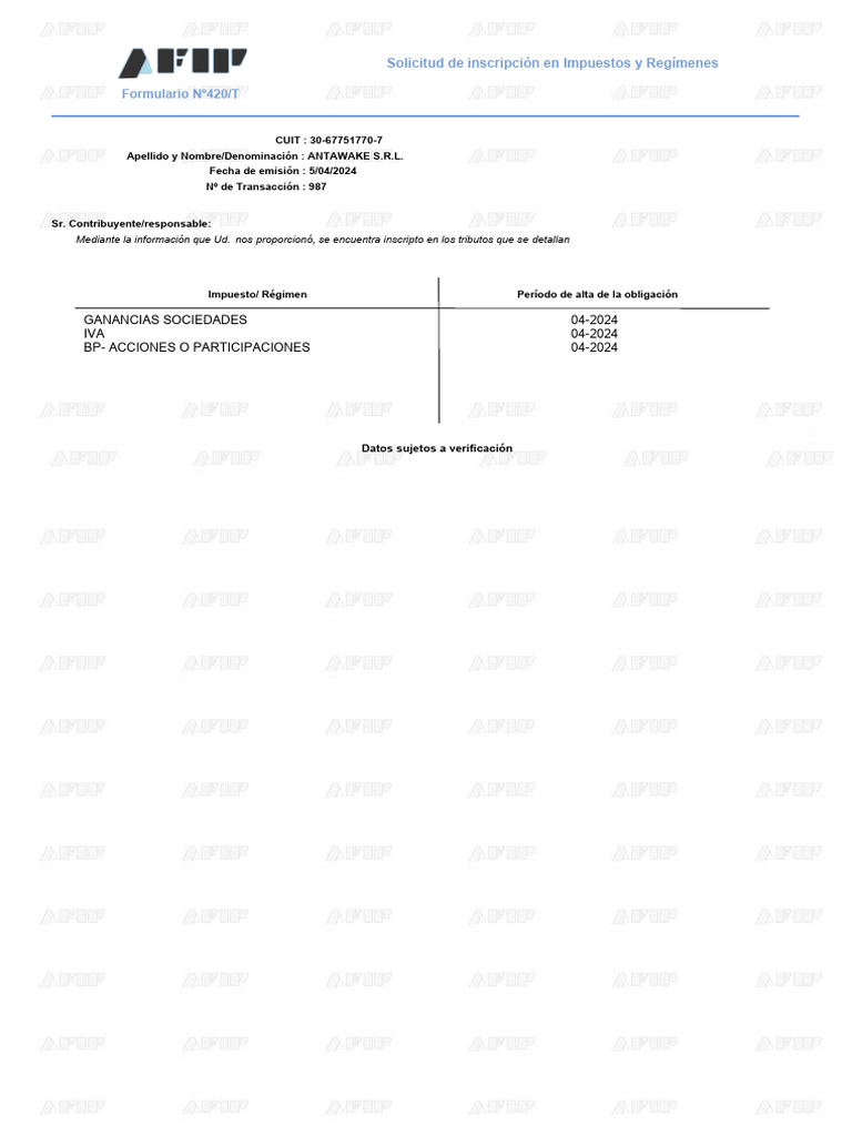 Formulario 420T | PDF
