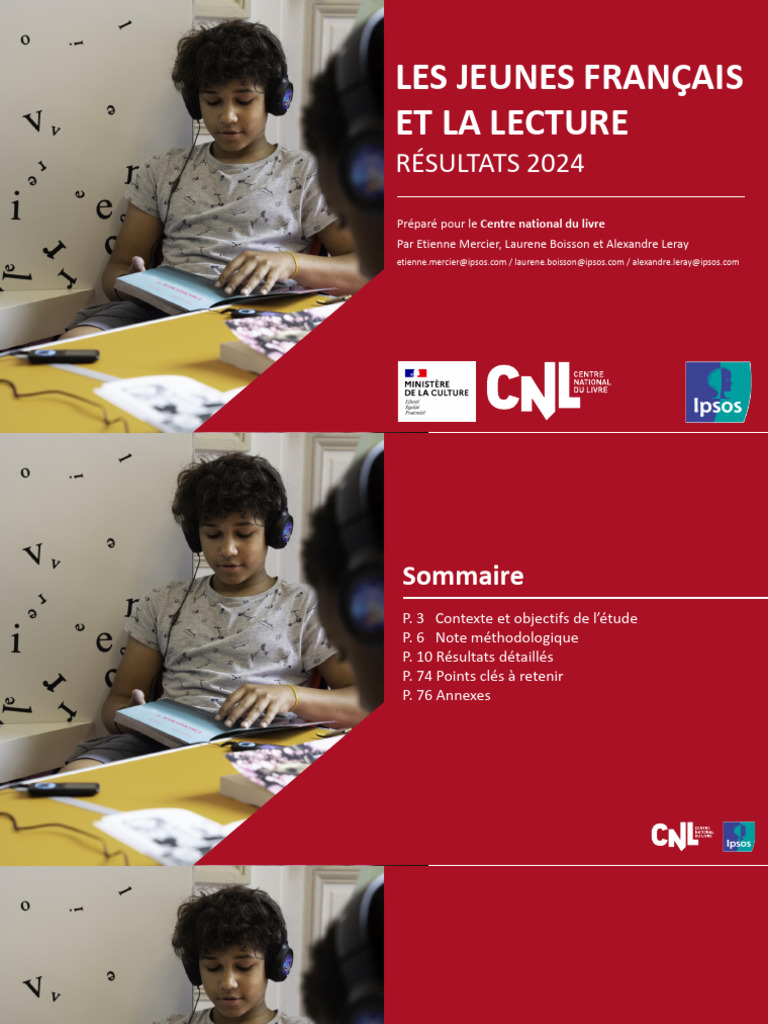 Les jeunes Français et la lecture 2024 | PDF | Liseuse