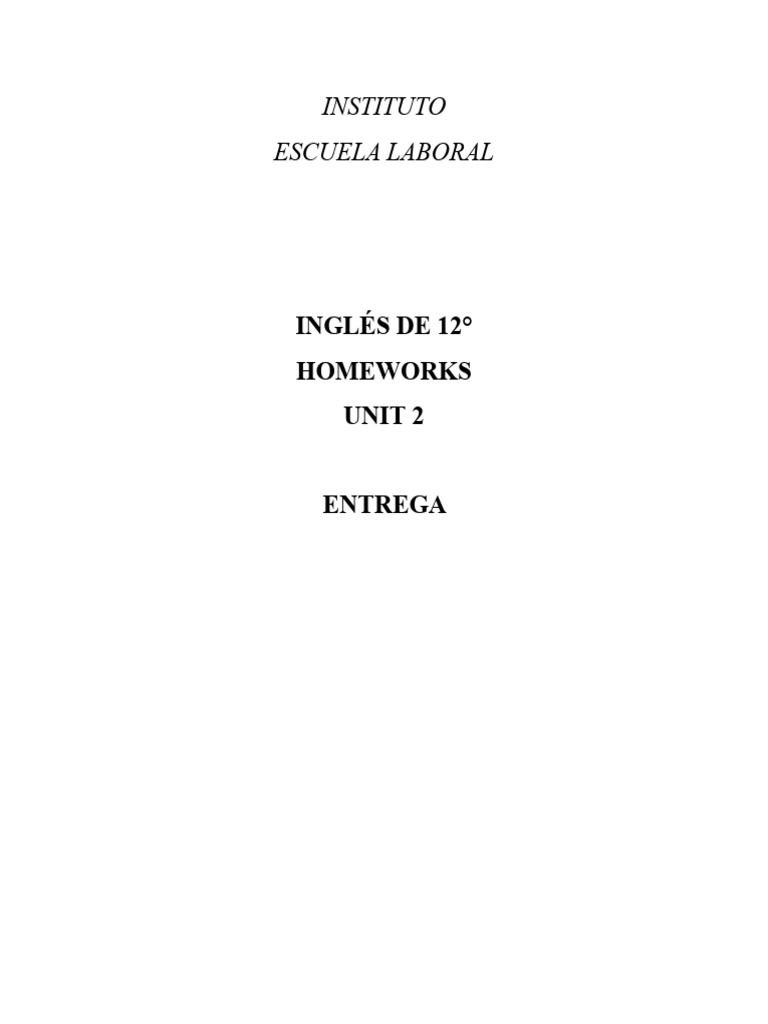Homework Unit 2 | PDF