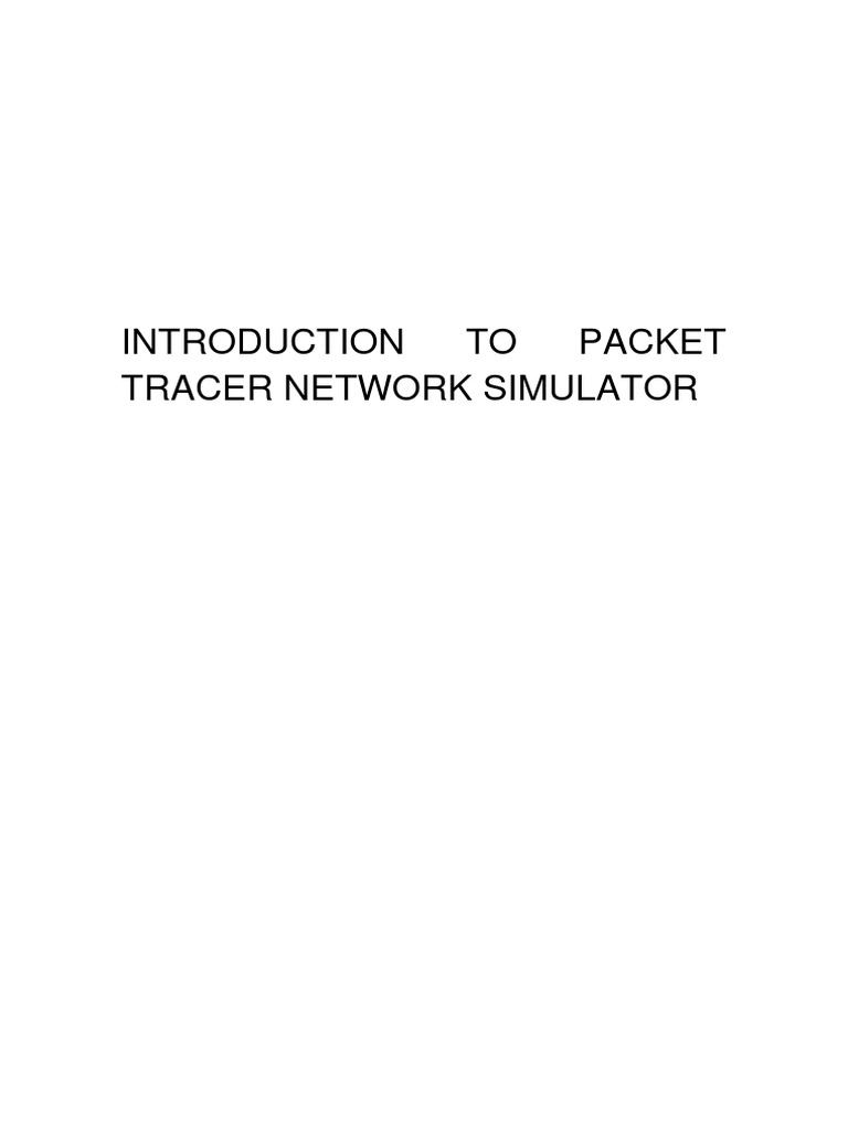 Introduction Packet Tracer Pdf Computer Network Router Computing