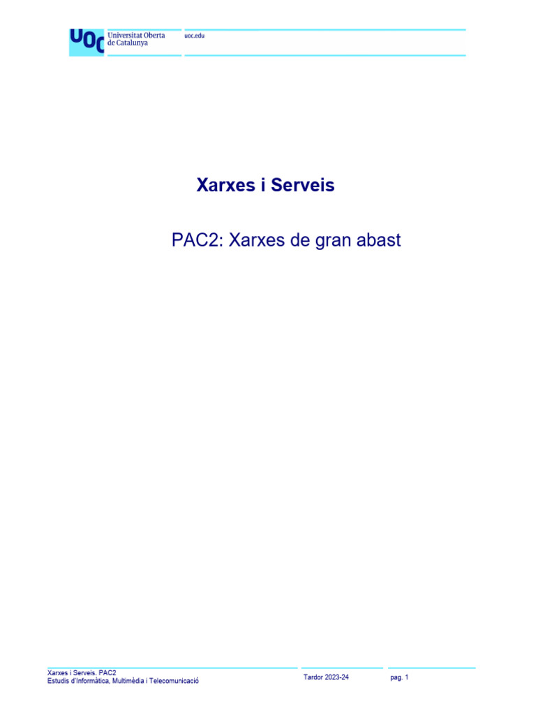 PAC2 - Xarxes I Serveis - P2024 - v2 | PDF