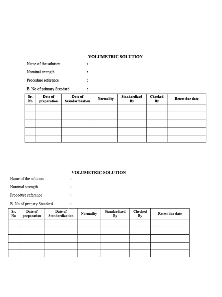Volumetric Solution Label | PDF | Law