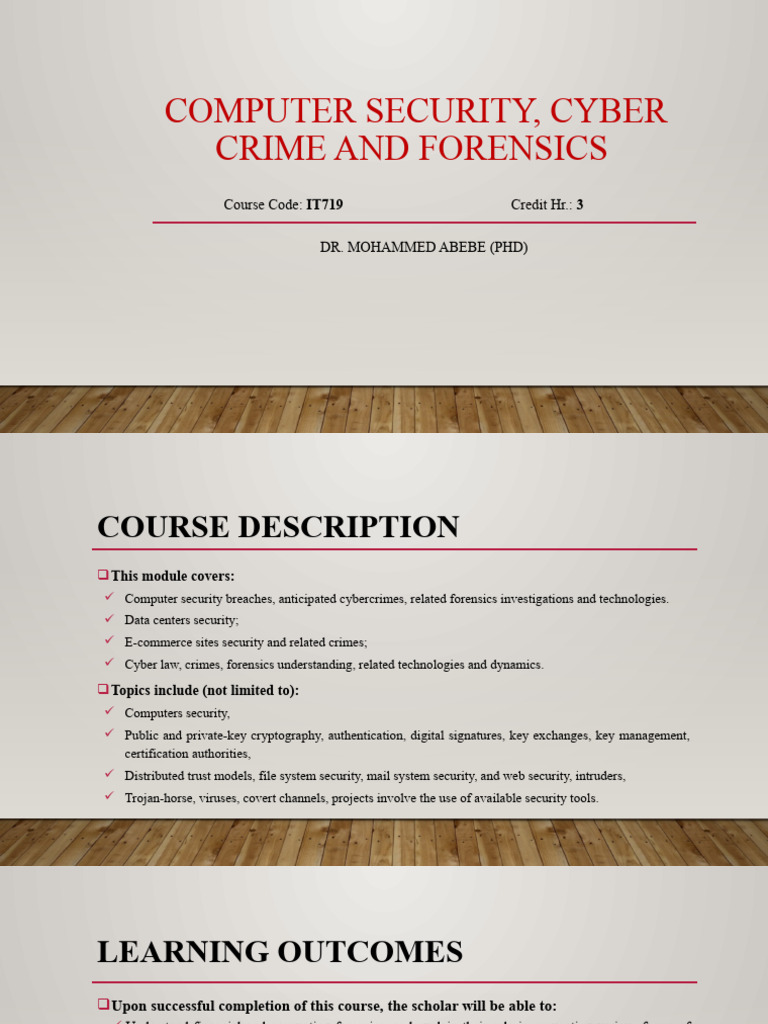 Ch00-Course Outline | PDF | Computer Forensics | Security