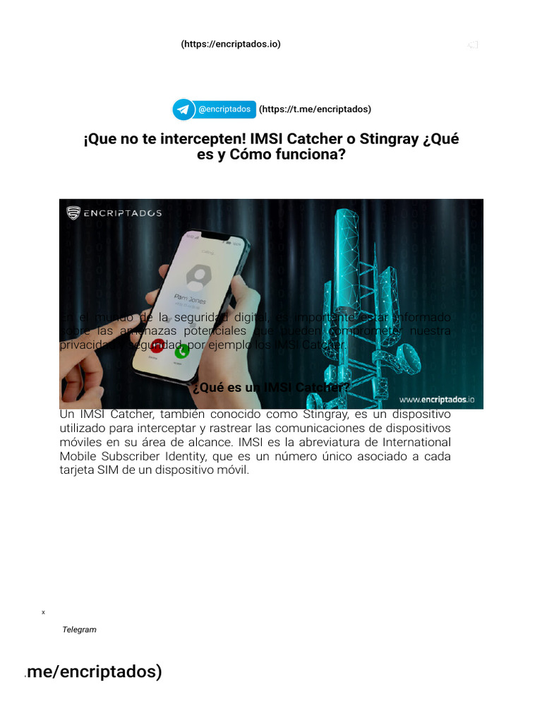 IMSI Catcher o Stingray ¿Qué Es y Cómo Funciona | PDF | Teléfonos ...