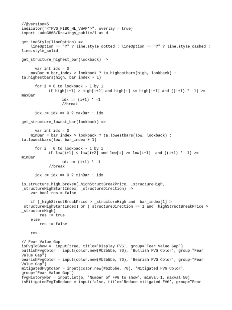 FVG_FIBO_HL_VWAP | PDF | Computer Programming | Software Engineering