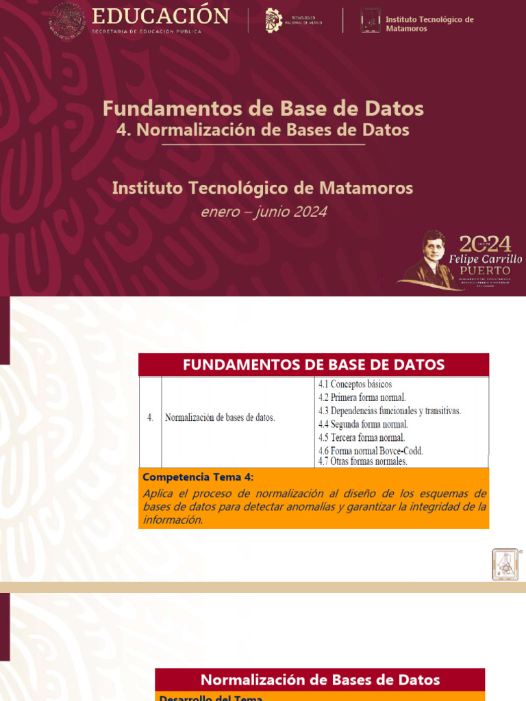 T4 Normalización de BD | PDF | Bases de datos | Gestión de datos