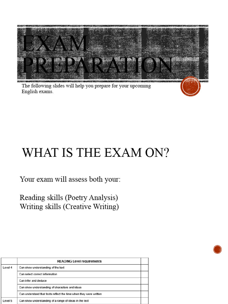 English Exam Prep: Poetry & Writing Skills | PDF | Sentence ...