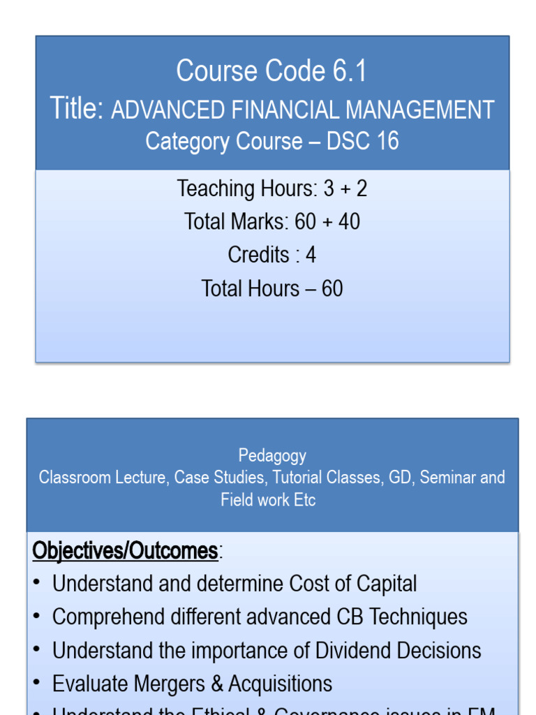 Afm 6th Sem Bcom 2024 | PDF | Risk | Mergers And Acquisitions