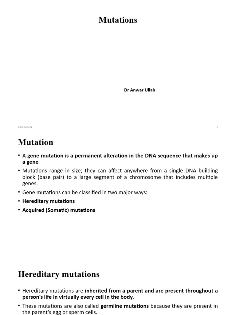 3 Mutations | PDF | Mutation | Zygosity