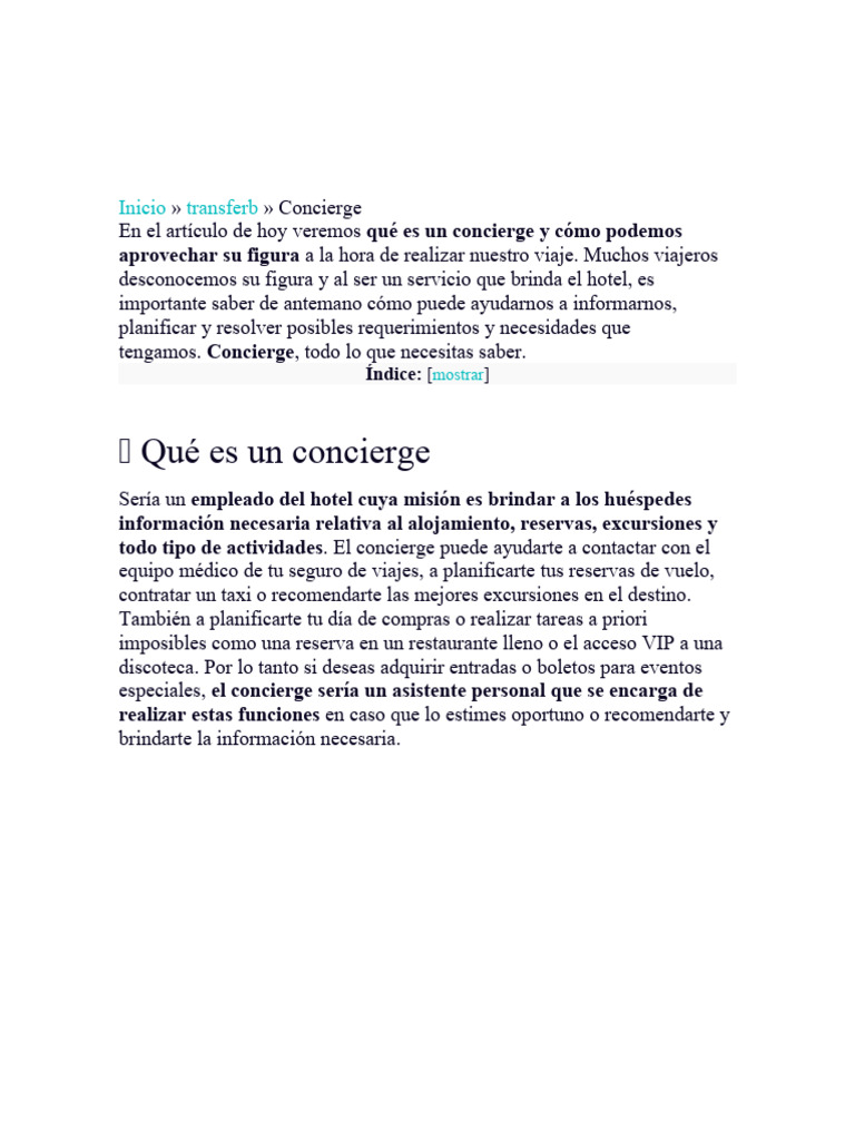 Concierge | PDF | Hotel