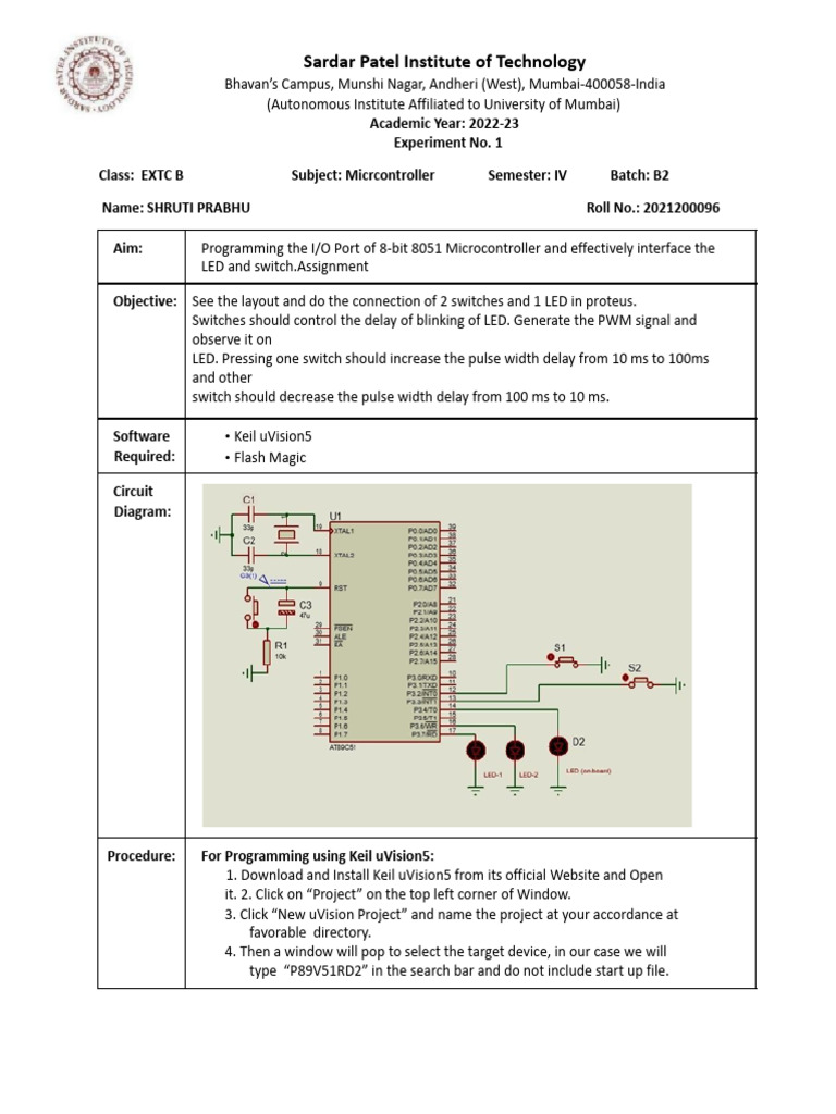 Mclab Exp1 | PDF | Microcontroller | Software