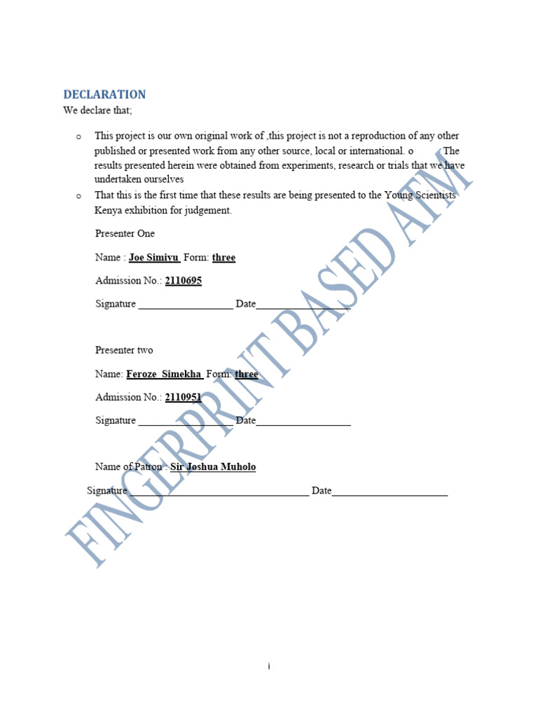 Fingerprint Based Atm Pdf Personal Identification Number Automated Teller Machine