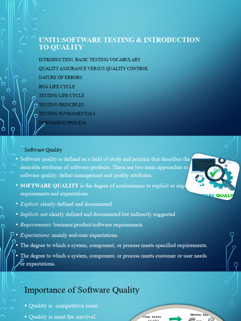 Unit1 Pdf Software Testing Software Bug